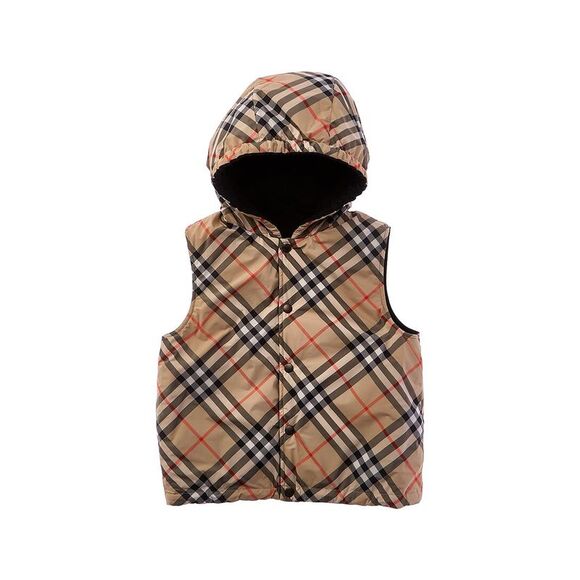 Burberry | Jackets & Coats | Burberry Girls Reversible Vest Beige ...